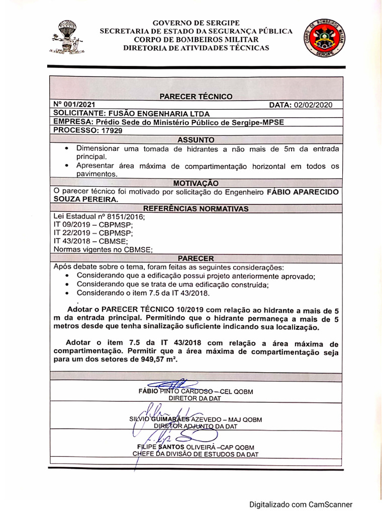 Parecer 001 2021 | PDF