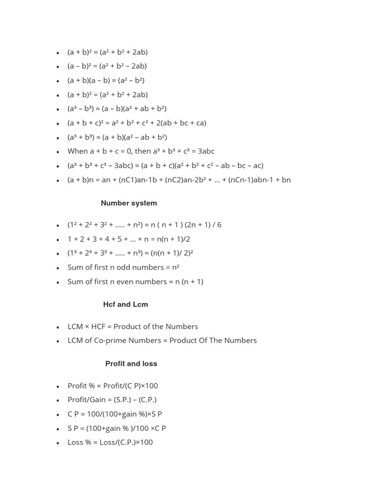 Quants Formulae 1 Pdf Area Compound Interest