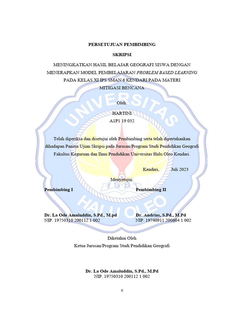 Halaman Pengesahan Hartini | PDF