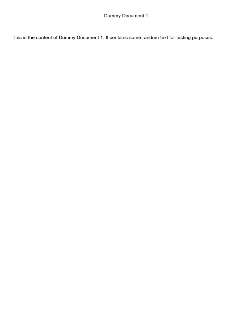 Dummy Document 1 | PDF