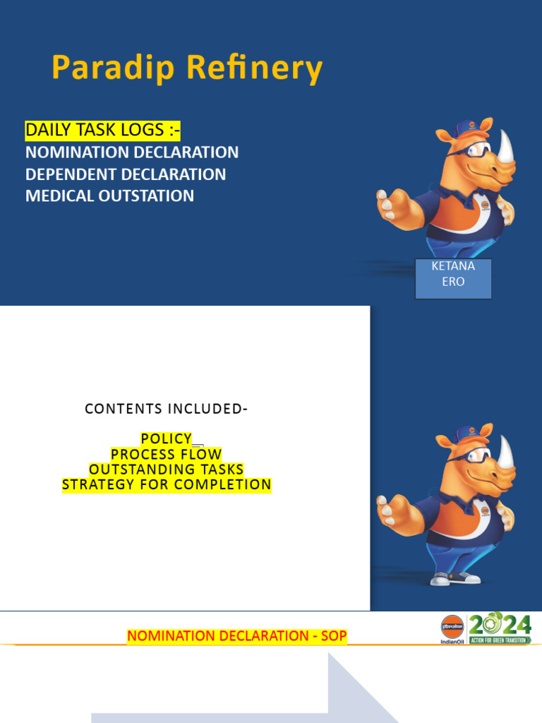 Paradip Refinery Daily Task Overview | PDF