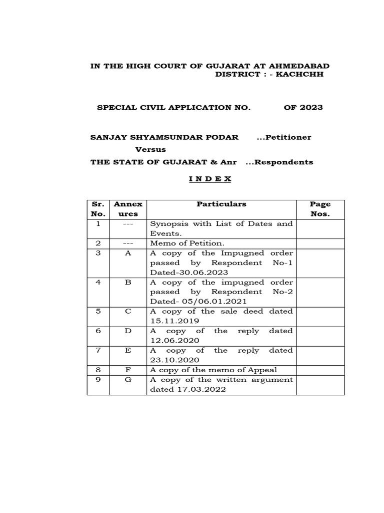 SCA Stamp Sanjay Podar Kutch - Peition Copy - Annexure - E | PDF | Deed ...