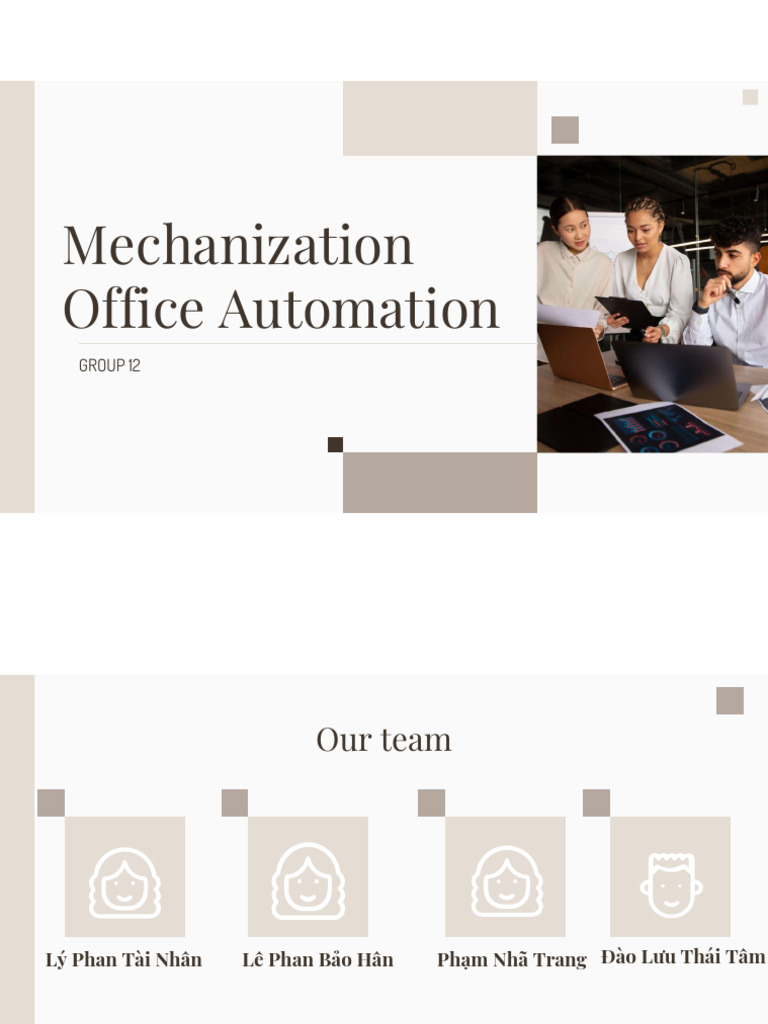 Mechanization Office Automation: Group 12 | PDF | Input/Output | Data