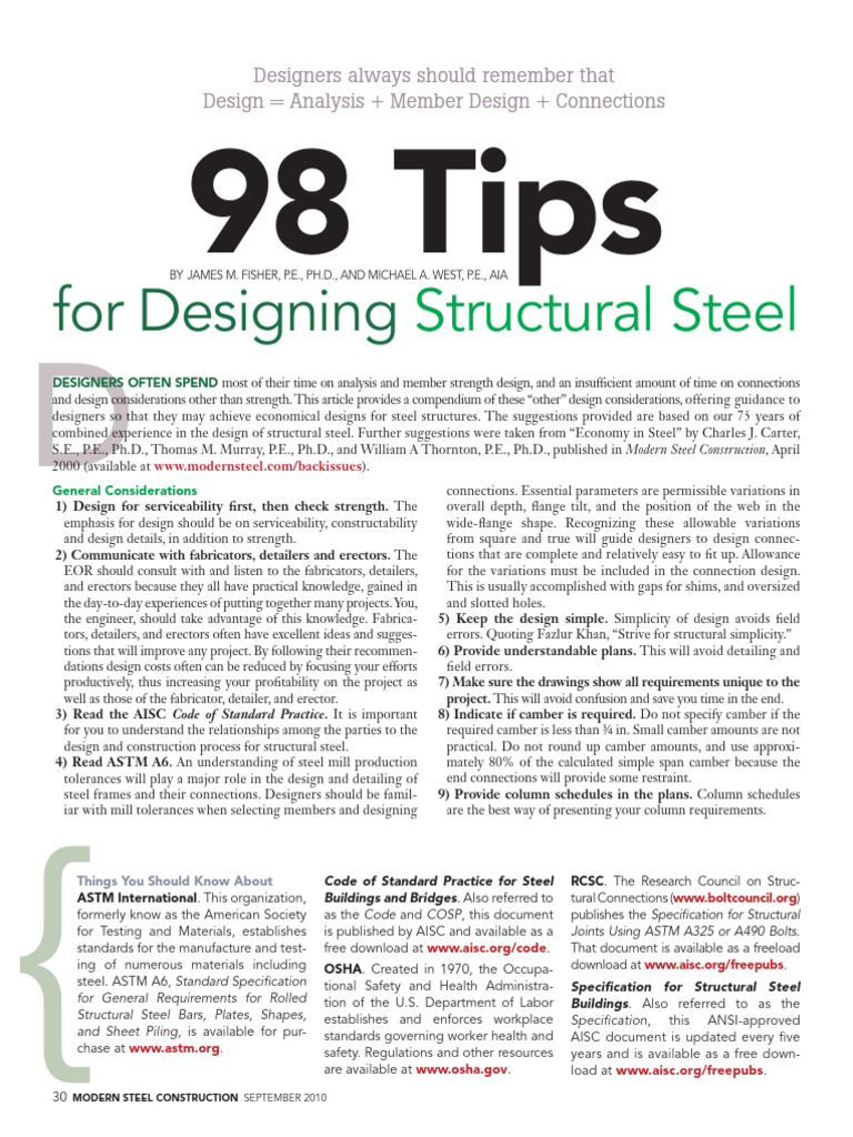 OSHA Standards for Structural Steel Design | PDF | Screw | Beam (Structure)