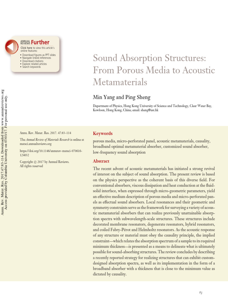 Sound Absorption Structures, From Porous Media To Acoustic ... Sound Absorption Structures, From Porous Media To Acoustic ...