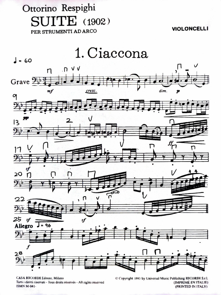 Respighi Suite Cello | PDF