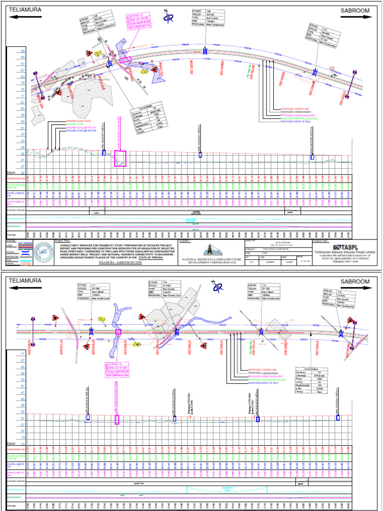 Sabroom Teliamura: Proposed Center Line | PDF | Road | Land Transport