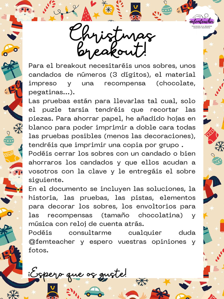 Christmas Breakout | PDF | Santa Claus