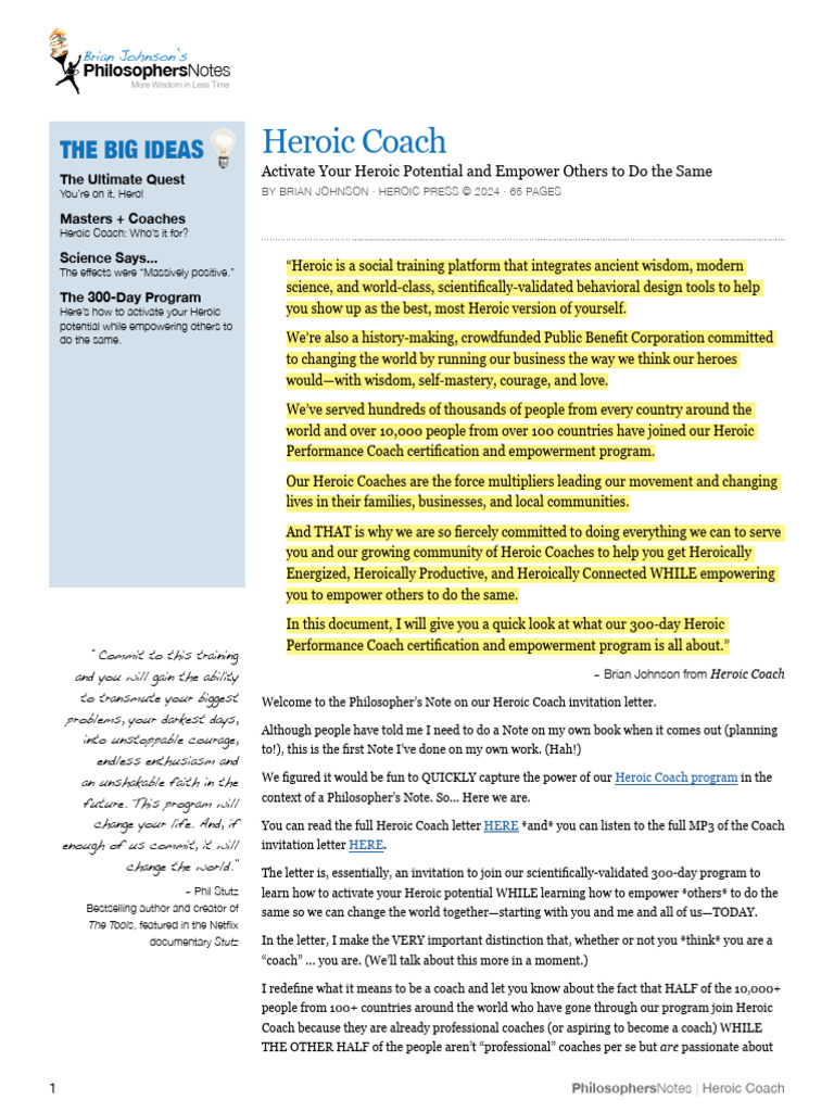 Heroic Coach | PDF