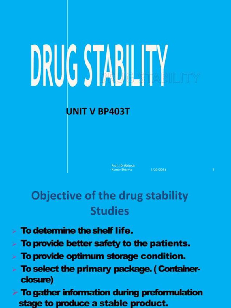 Drug Stability | PDF