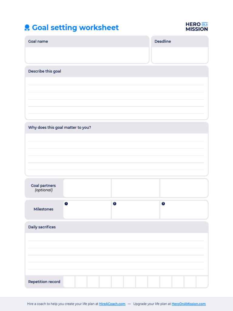 Goal Setting Worksheet | PDF