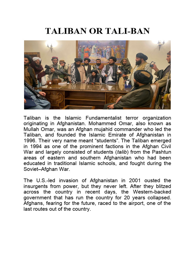Taliban or Tali-ban | PDF