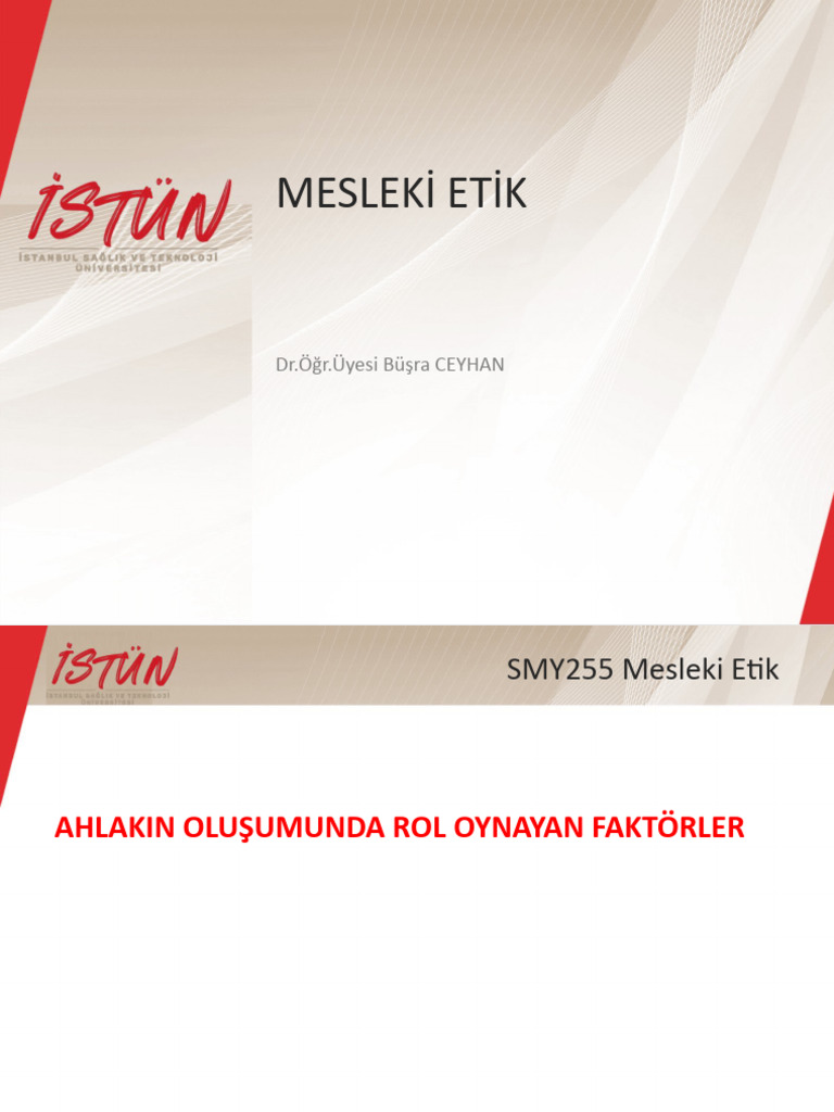MESLEKİ ETİK - 3.ders | PDF