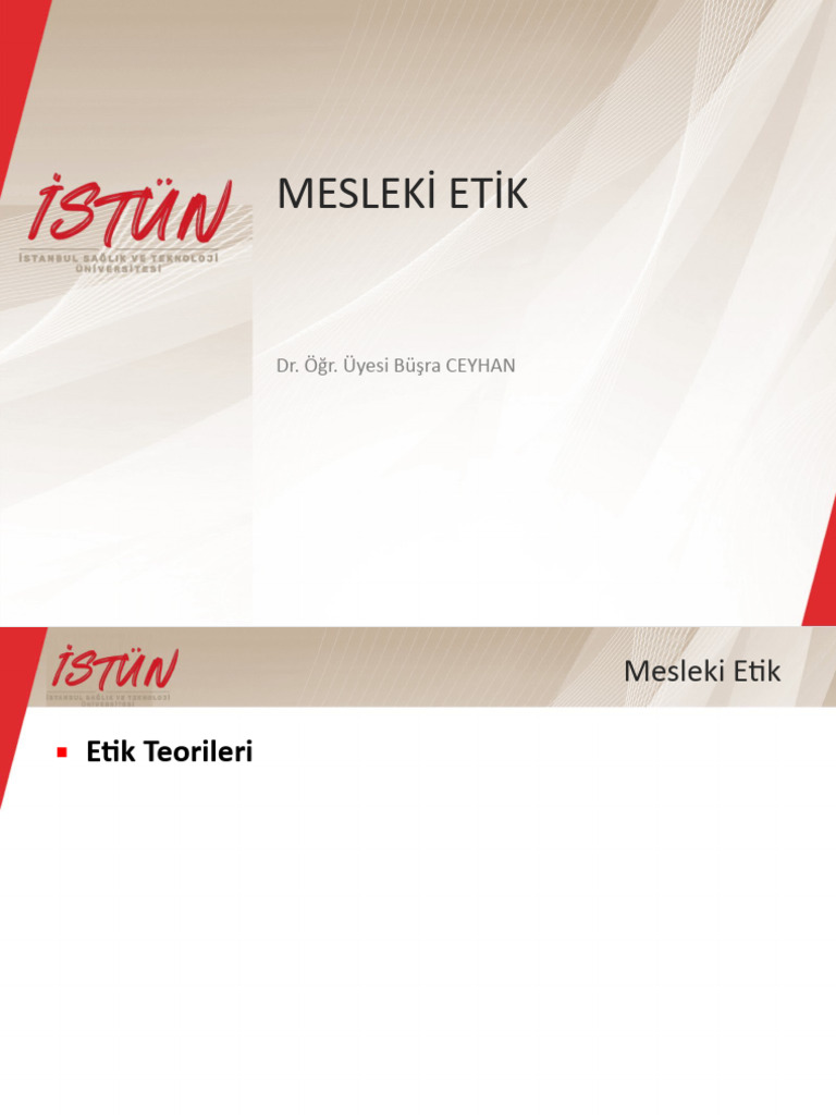 MESLEKİ ETİK - 6.ders | PDF