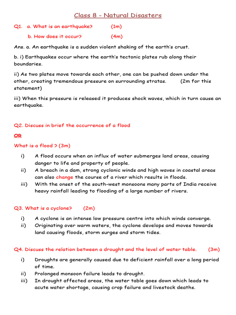 Natural Disasters - Notebook Assignment | PDF