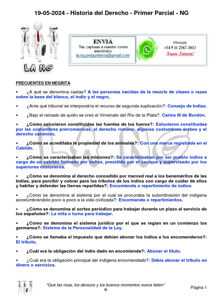 19-05-2024 - Historia del Derecho - Primer Parcial - NG?-1 | Descargar gratis PDF | España ...