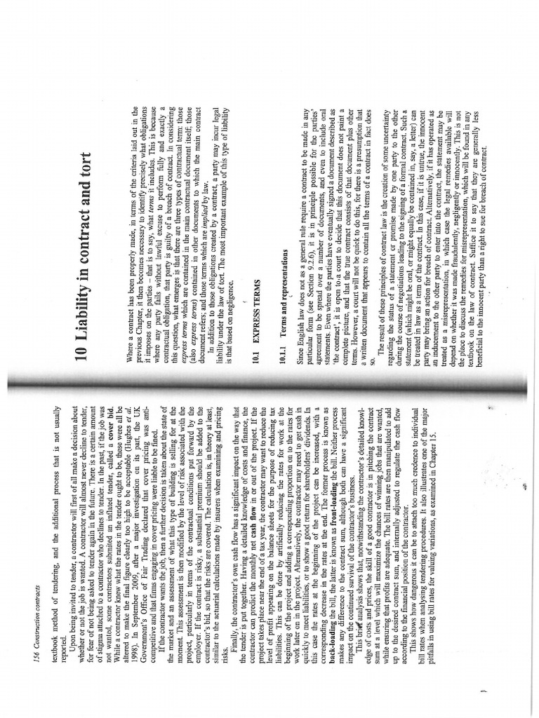 Chapter 10 - Liability in Contract and Tort (Delict) | PDF