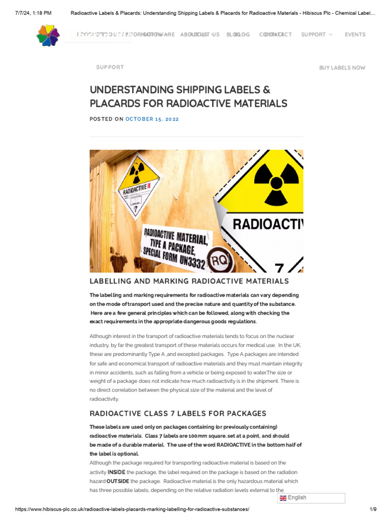 Radioactive Labels & Placards: Understanding Shipping Labels & Placards ...