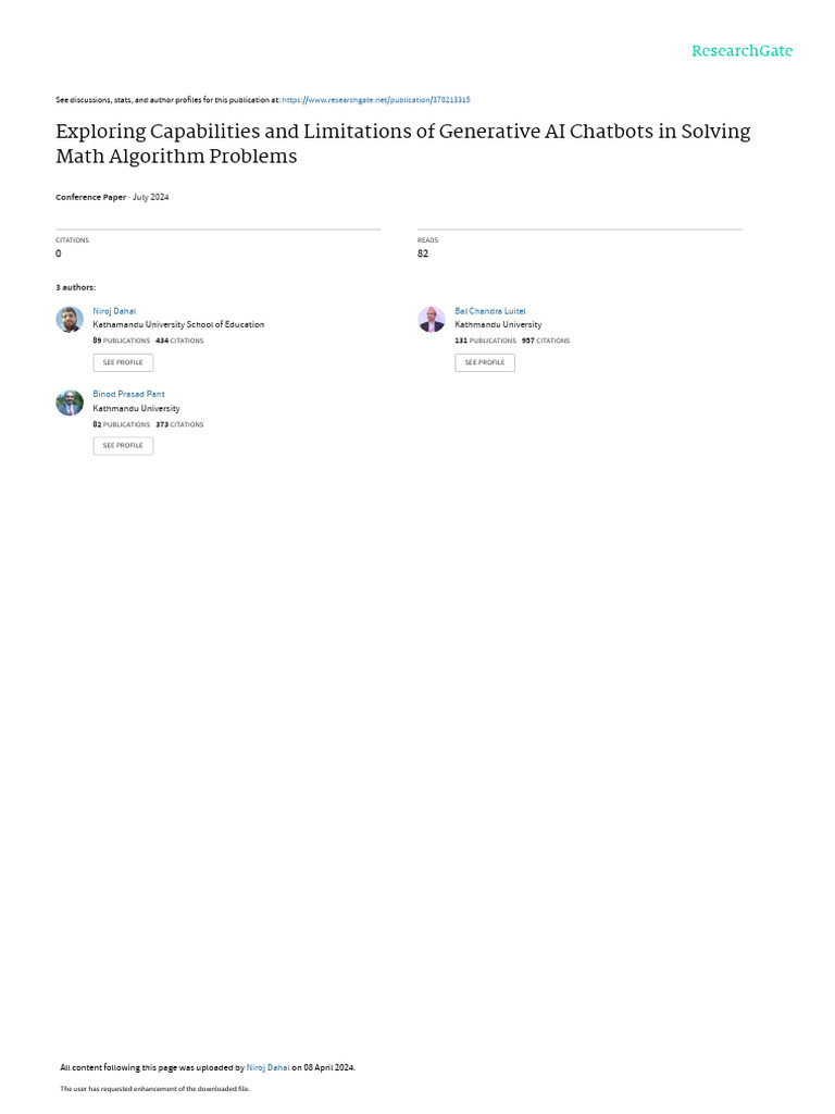 AI Chatbots in Math Education | PDF | Mathematics | Artificial Intelligence