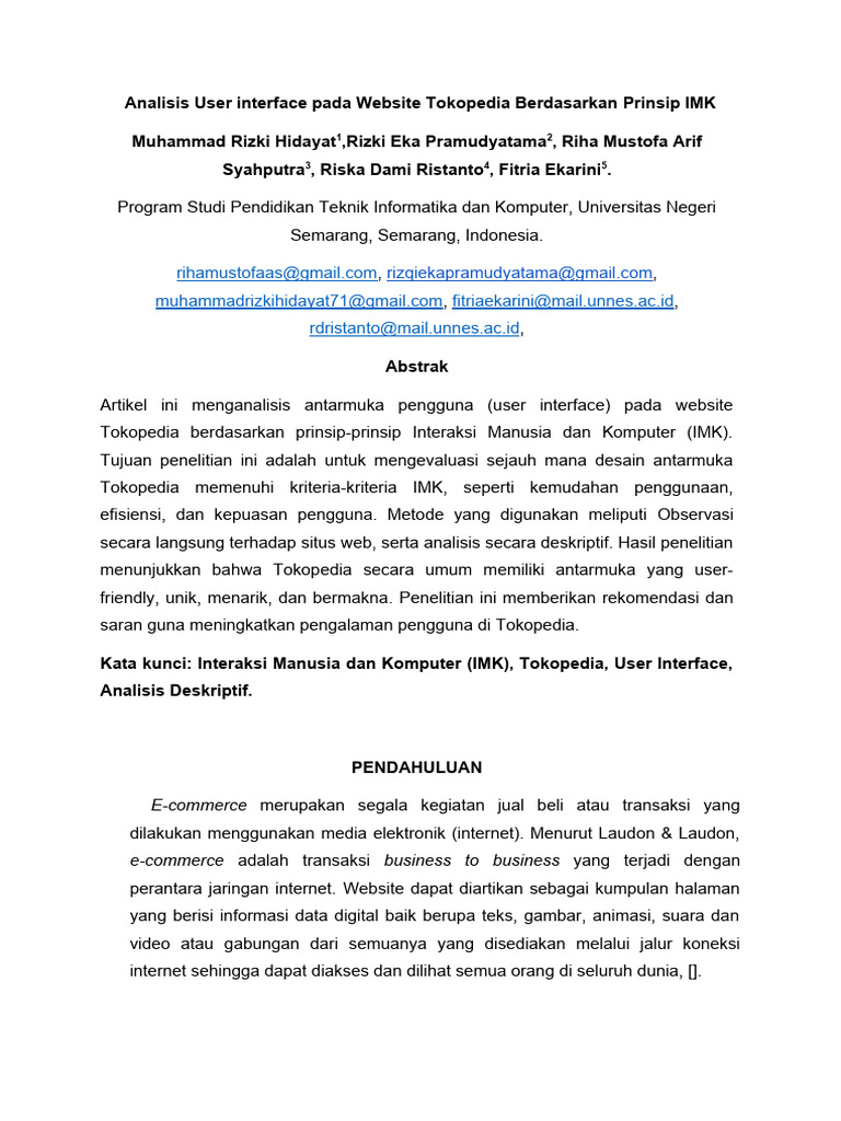 Analisis User Interface pada Website Tokopedia Berdasarkan Prinsip ...