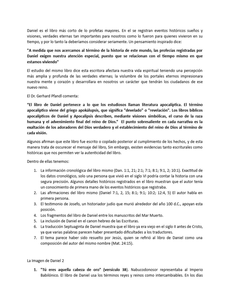 Daniel CAPITULO 2 | PDF | Nabucodonosor Ii | Daniel (figura bíblica)