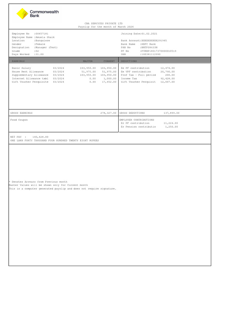 March Payslip Pdf