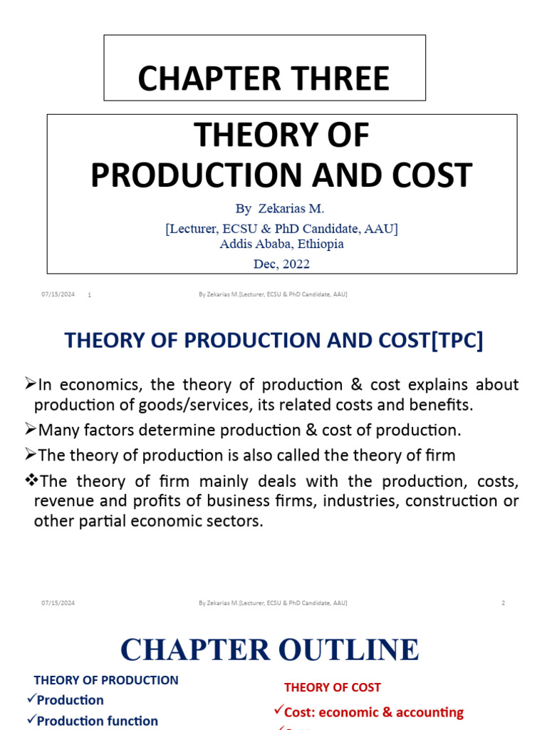 Theory of Production & Cost | PDF | Average Cost | Production Function