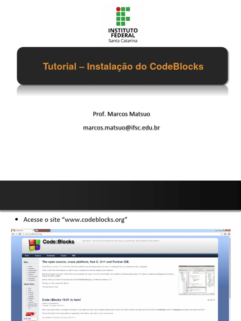 Tutorial Instalação CodeBlocks | PDF
