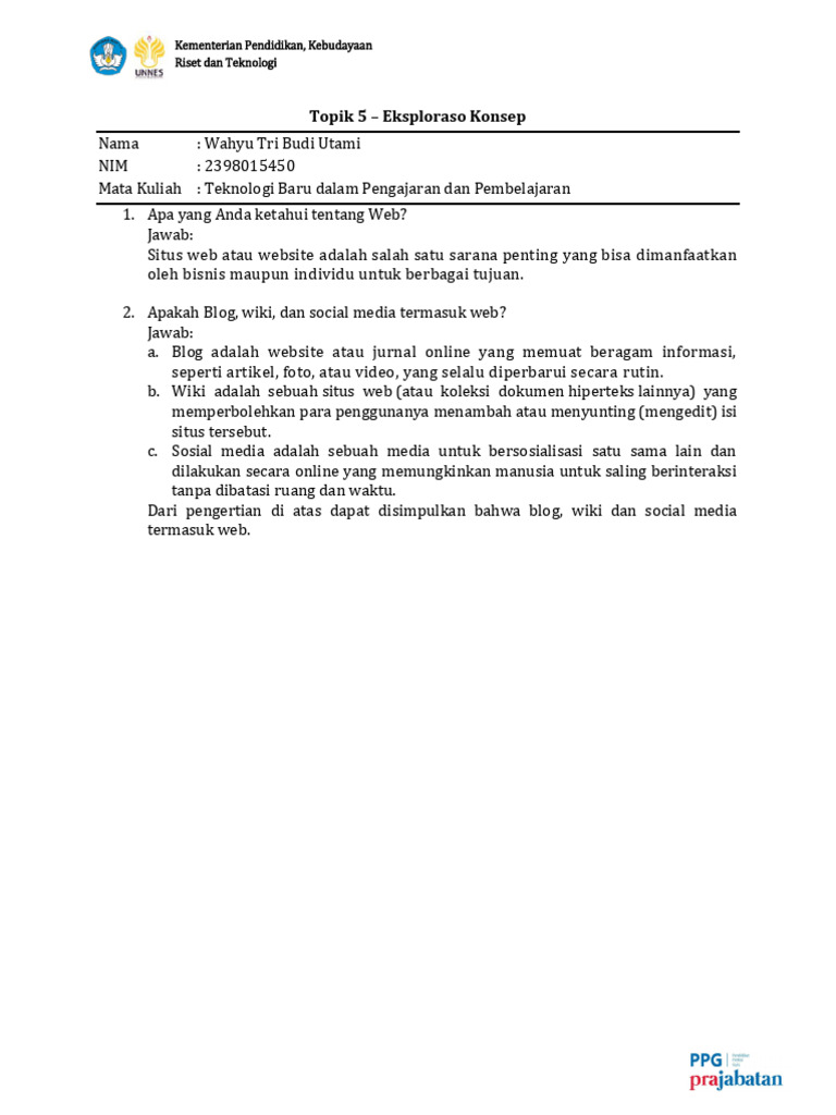 Topik 5 - Eksplorasi Konsep - Wahyu Tri Budi Utami | PDF | Ilmu Sosial ...