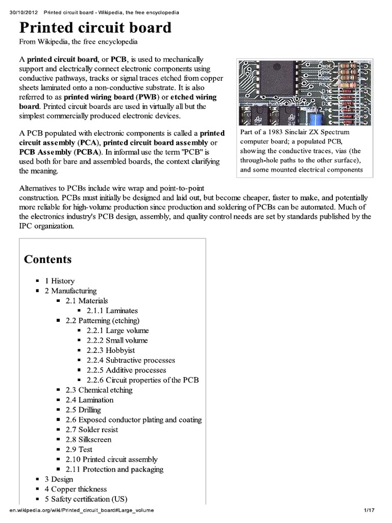 Printed circuit board - Wikipedia, the free encyclopedia | PDF
