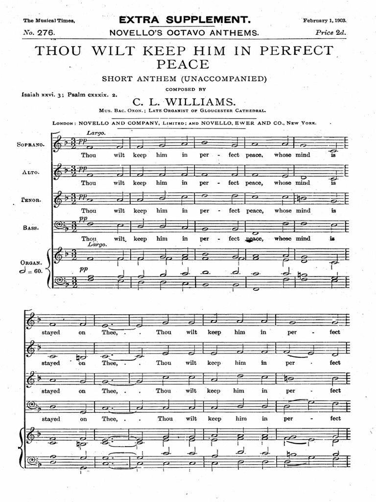 Thou Wilt Keep Him in Perfect Peace | PDF