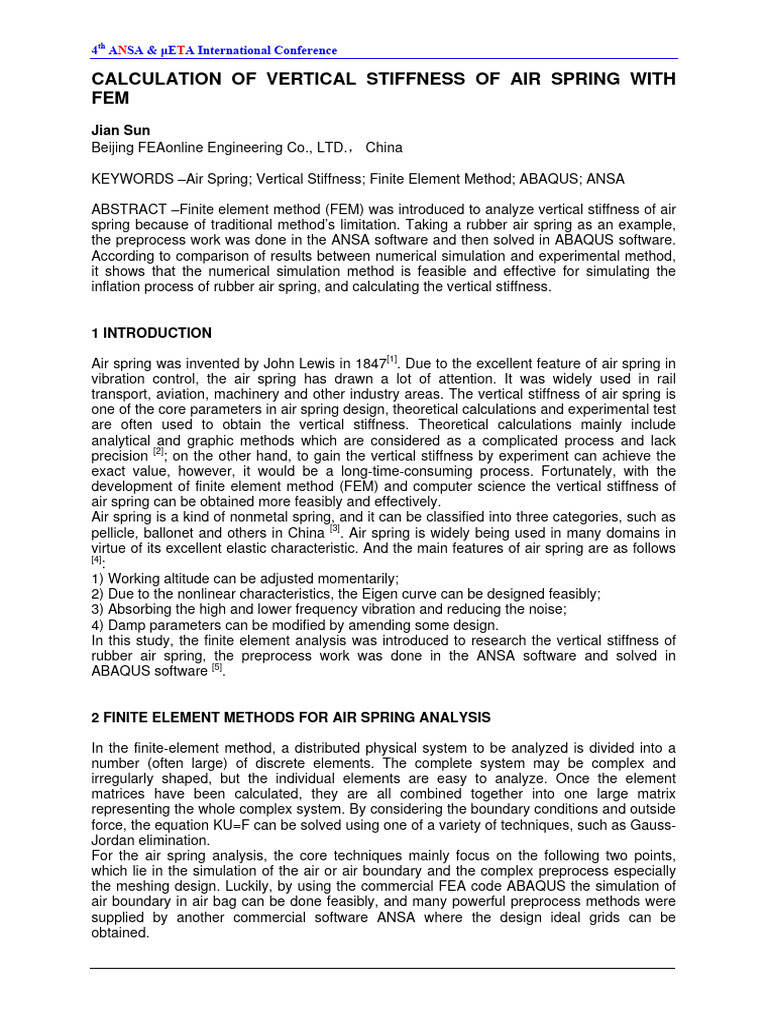FEM Analysis of Air Spring Stiffness | PDF | Finite Element Method ...