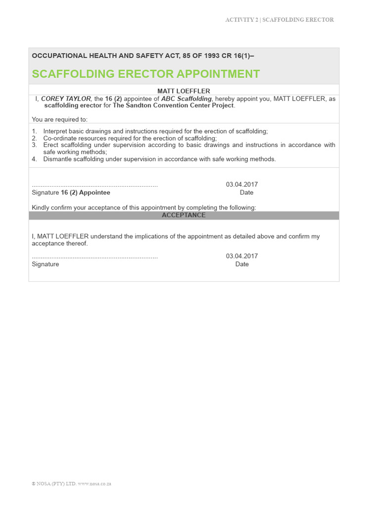 Scaffolding Erector - MATT LOEFFLER | PDF | Career & Growth | Business
