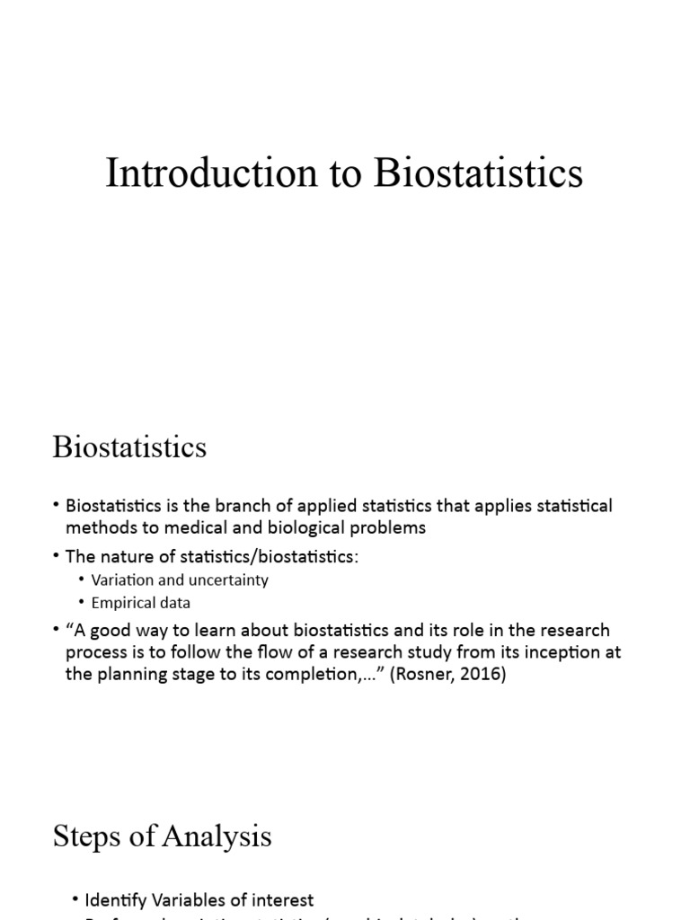 Introduction To Biostatistics 23 | PDF | Level Of Measurement | Statistics