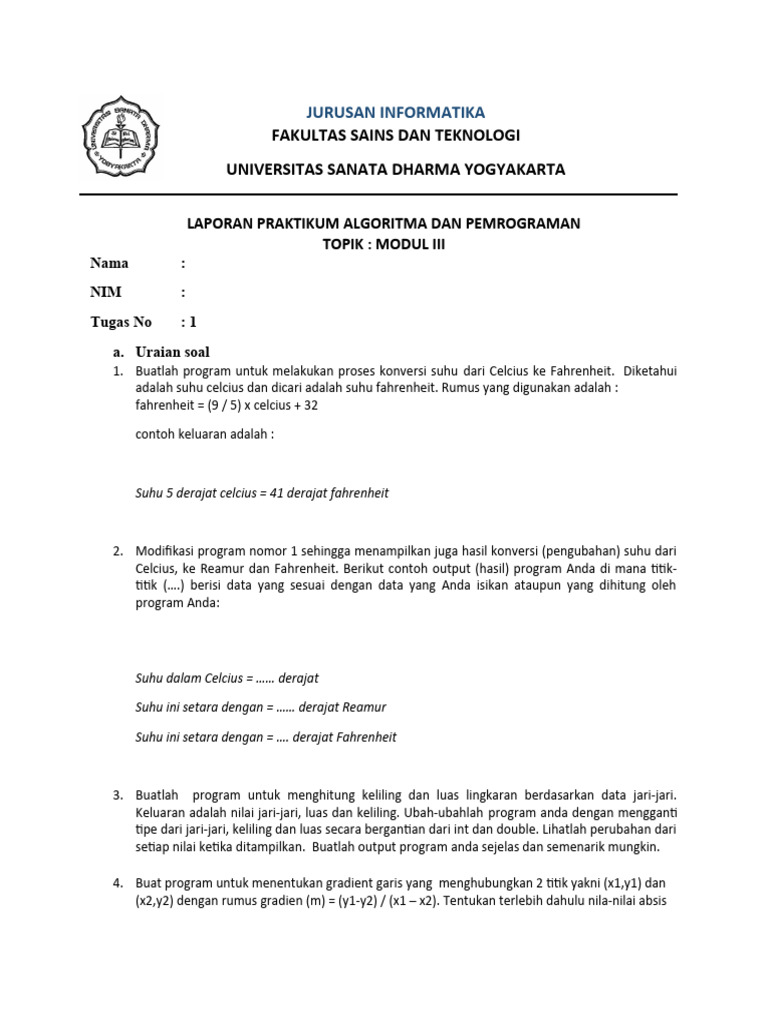 contoh format laporan | PDF