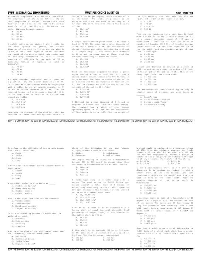 Booklet MDSP | PDF | Strength Of Materials | Screw