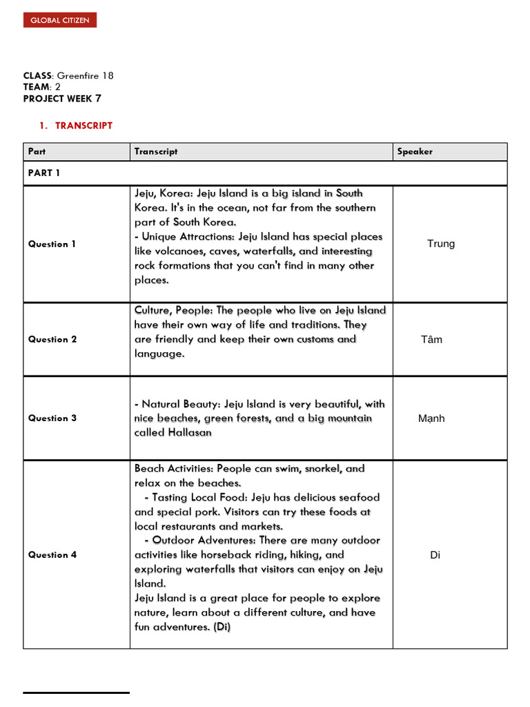 Transcript Greenfire 18 Team 2 Week 7 1 1 | PDF | Vietnam Transcript Greenfire 18 Team 2 Week 7 1 1 | PDF | Vietnam
