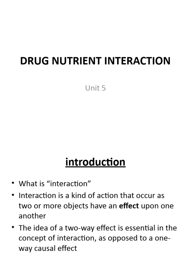 Drug-Nutrient Interaction Overview | PDF | Metabolism | Carbohydrates