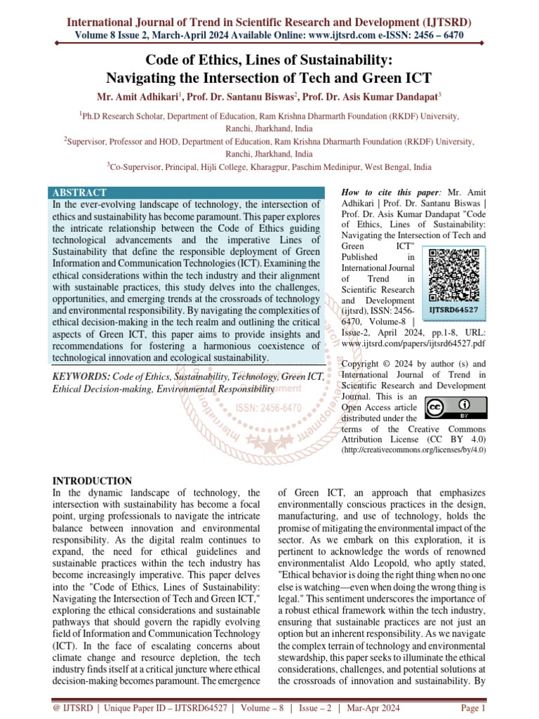 Code of Ethics, Lines of Sustainability Navigating The Intersection of ...