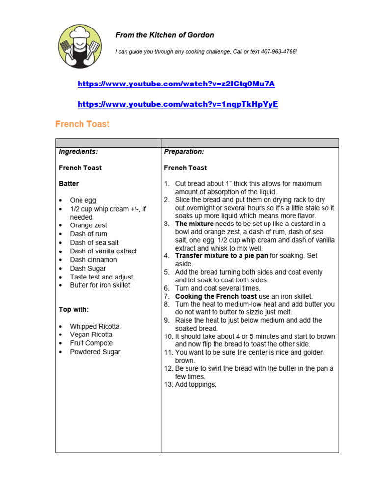 French Toast | PDF | Dough | Breads