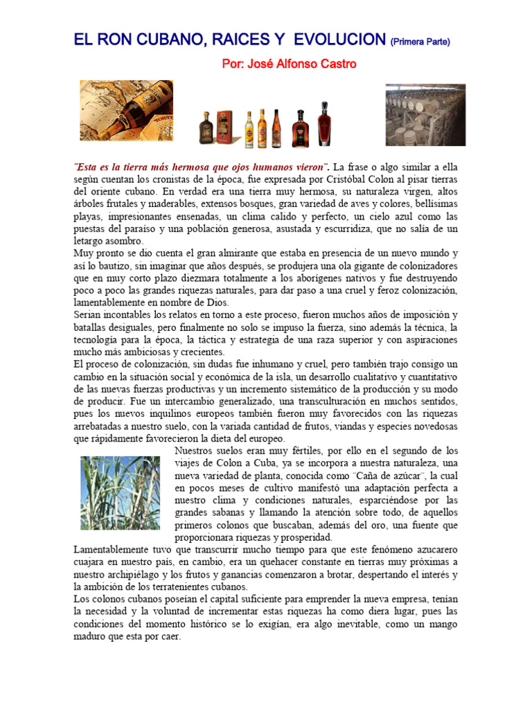 Historia del Ron Cubano: Orígenes | PDF | Cuba | Ron