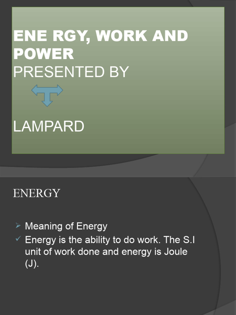 Understanding Energy, Work, and Power | PDF