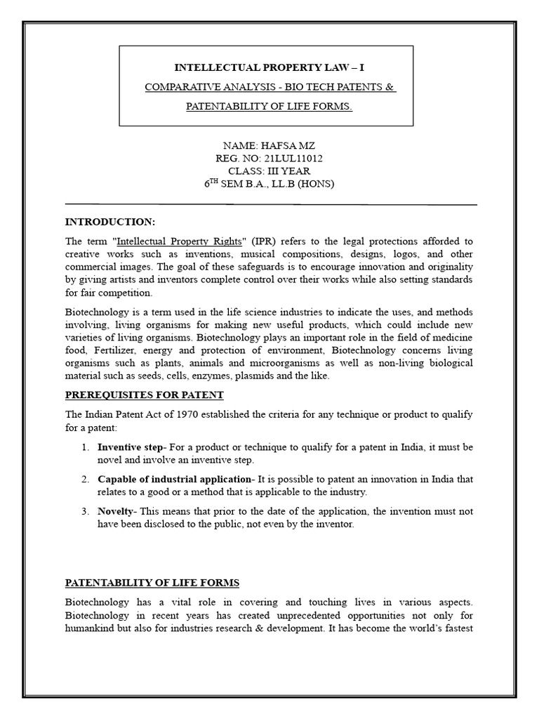 Biotech Patent | PDF | Biotechnology | Patent