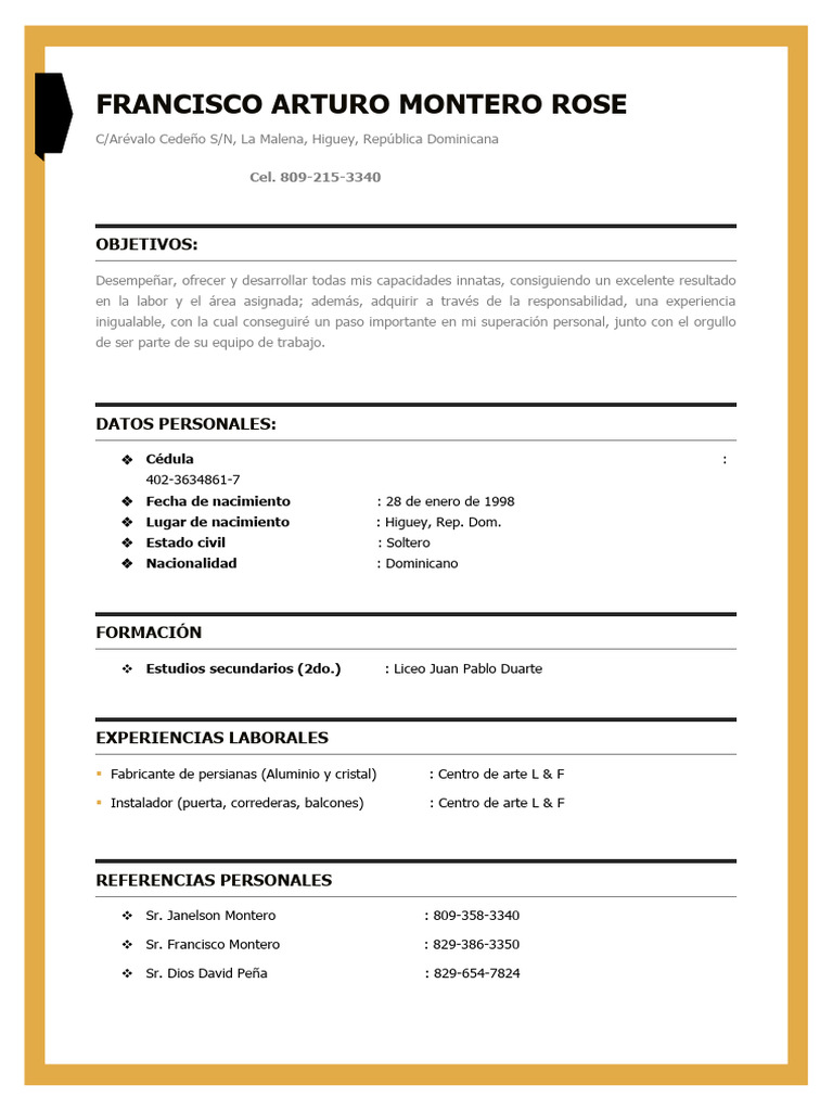 Currículum Francisco Montero | PDF