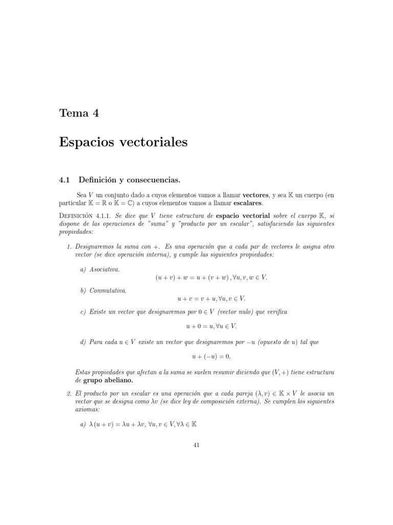 T4 Teo EV | PDF | Base (álgebra lineal) | Espacio vectorial