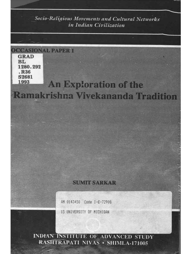 An Exploration of The Ramakrishna Vivekananda Tradition Compress | PDF ...