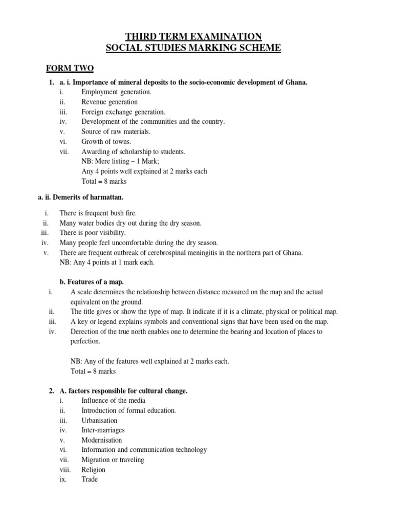 Social Studies Exam Marking Guide | PDF | Constitution | Plantation
