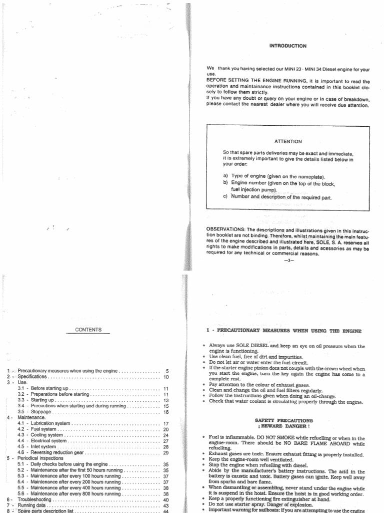 User Manual Sole Mini 34 | PDF