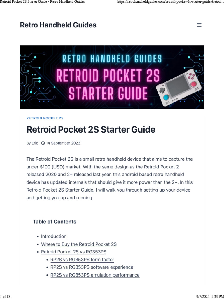 Retroid Pocket 2S Starter Guide - Retro Handheld Guides | PDF | Play ...