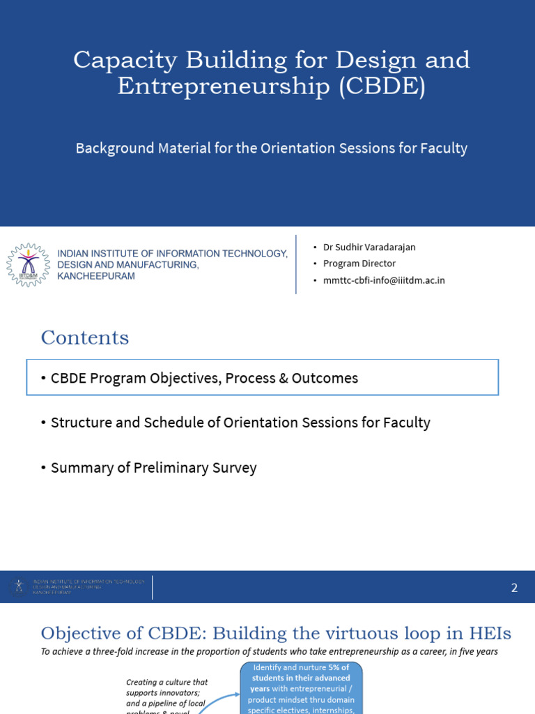 CBDE ScheduleofOrientationSessionsforFaculty | PDF | Entrepreneurship ...